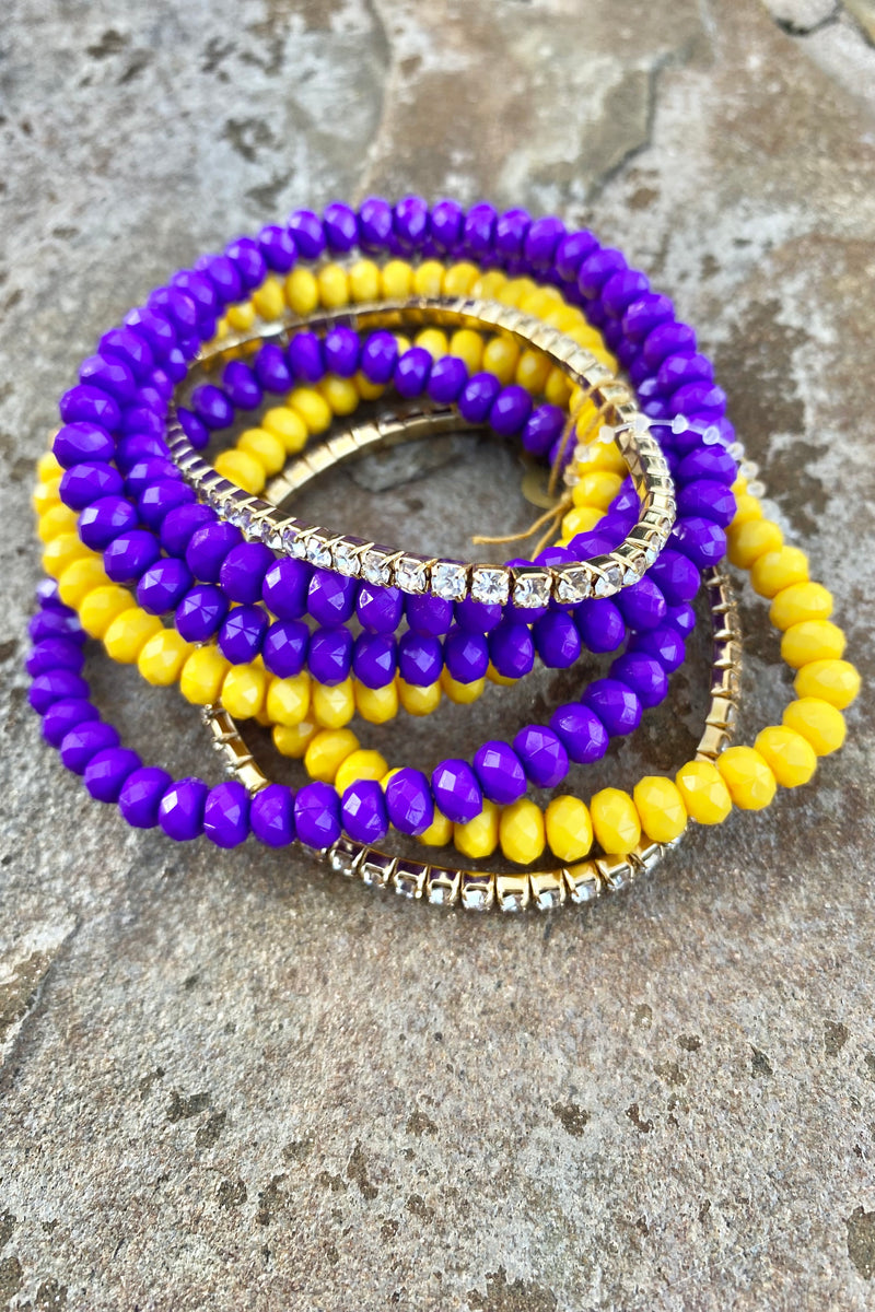 LSU Stacked Beaded Bracelet Set – Hangerlust